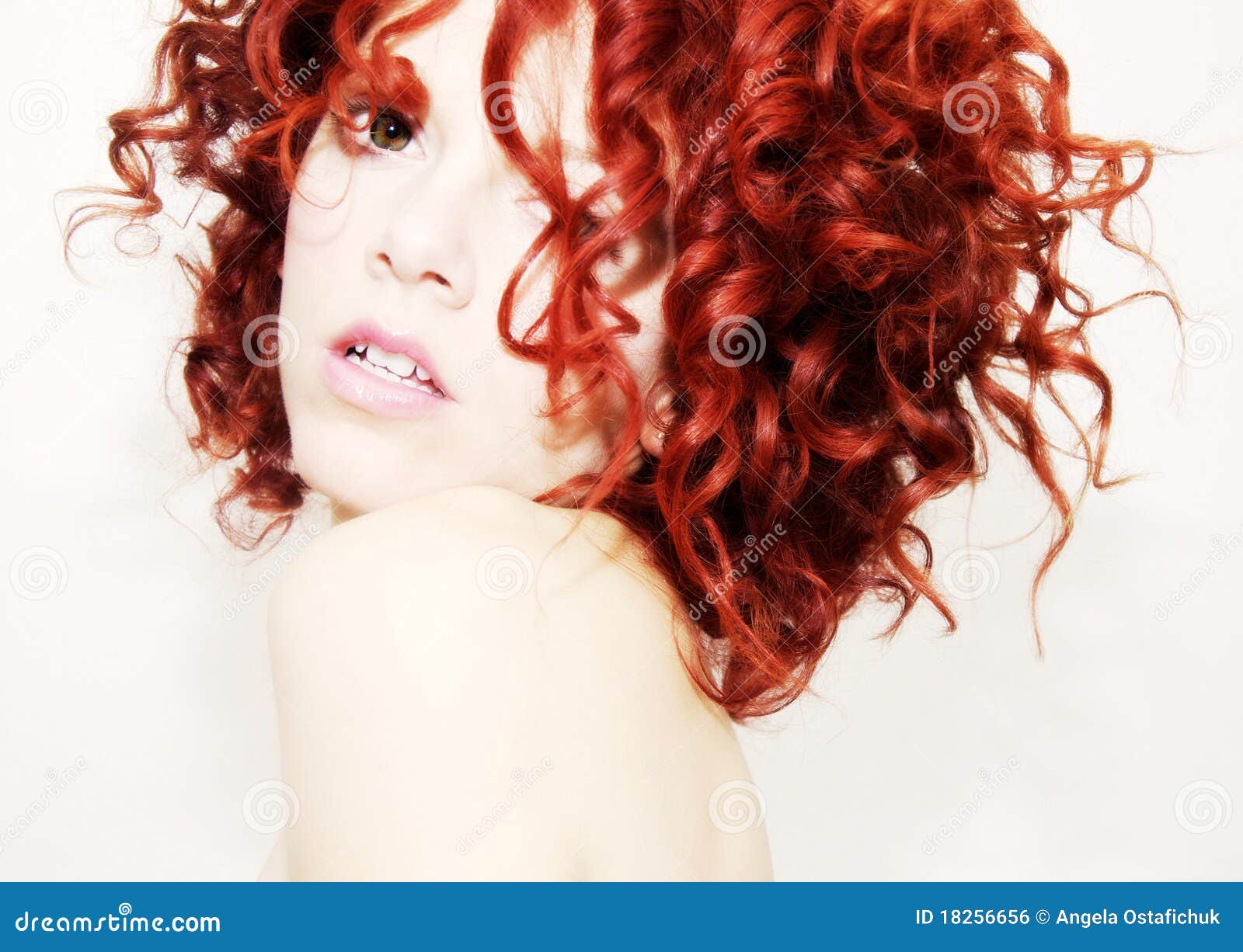 Vibrant Red Curls stock photo. Image of peeping, bold - 18256656