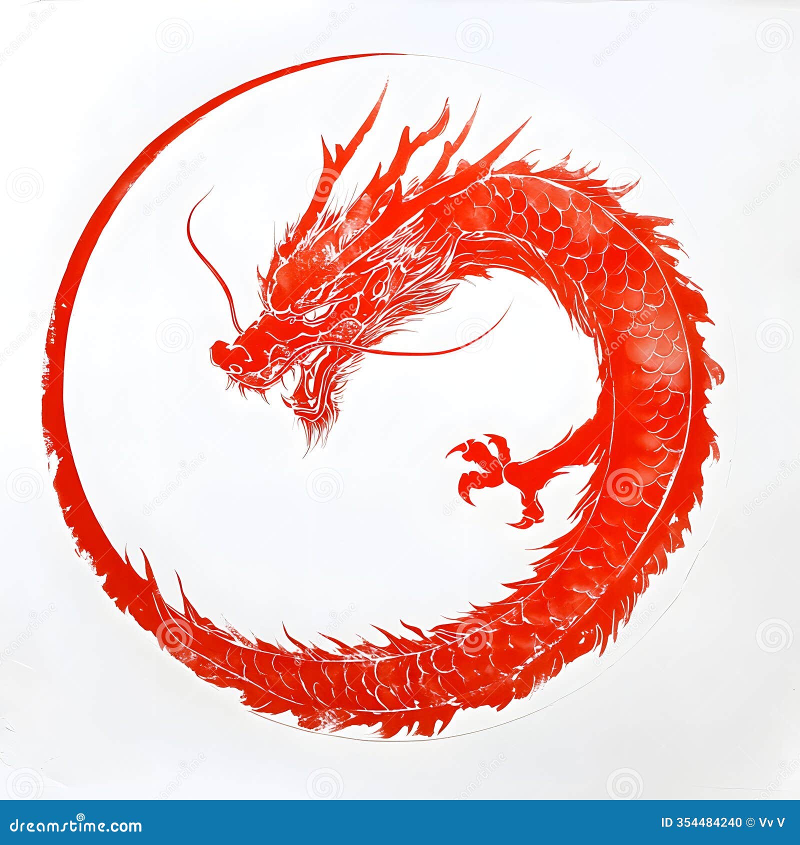 Vibrant Red Dragon Illustration Stock Illustration - Illustration of ...