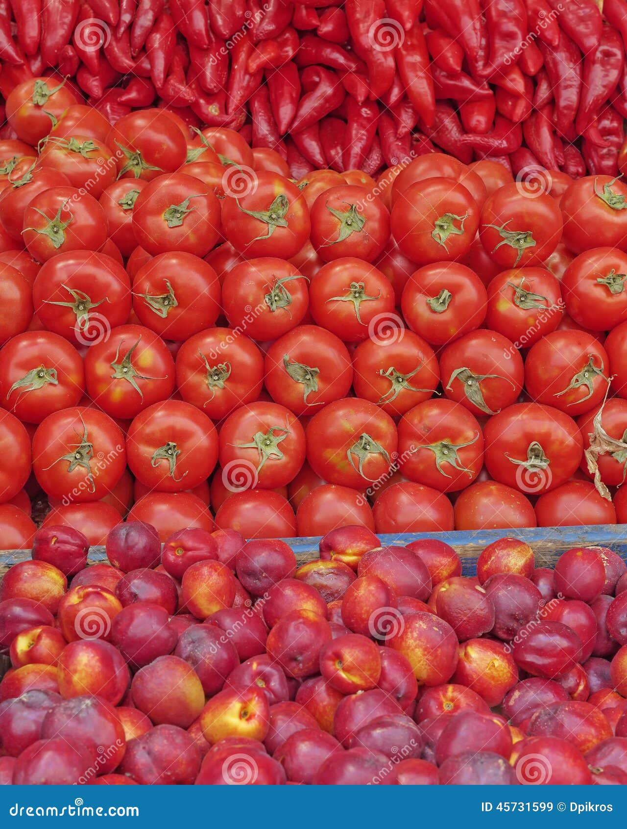 Vibrant Red Fruits and Vegetables Stock Image - Image of background ...