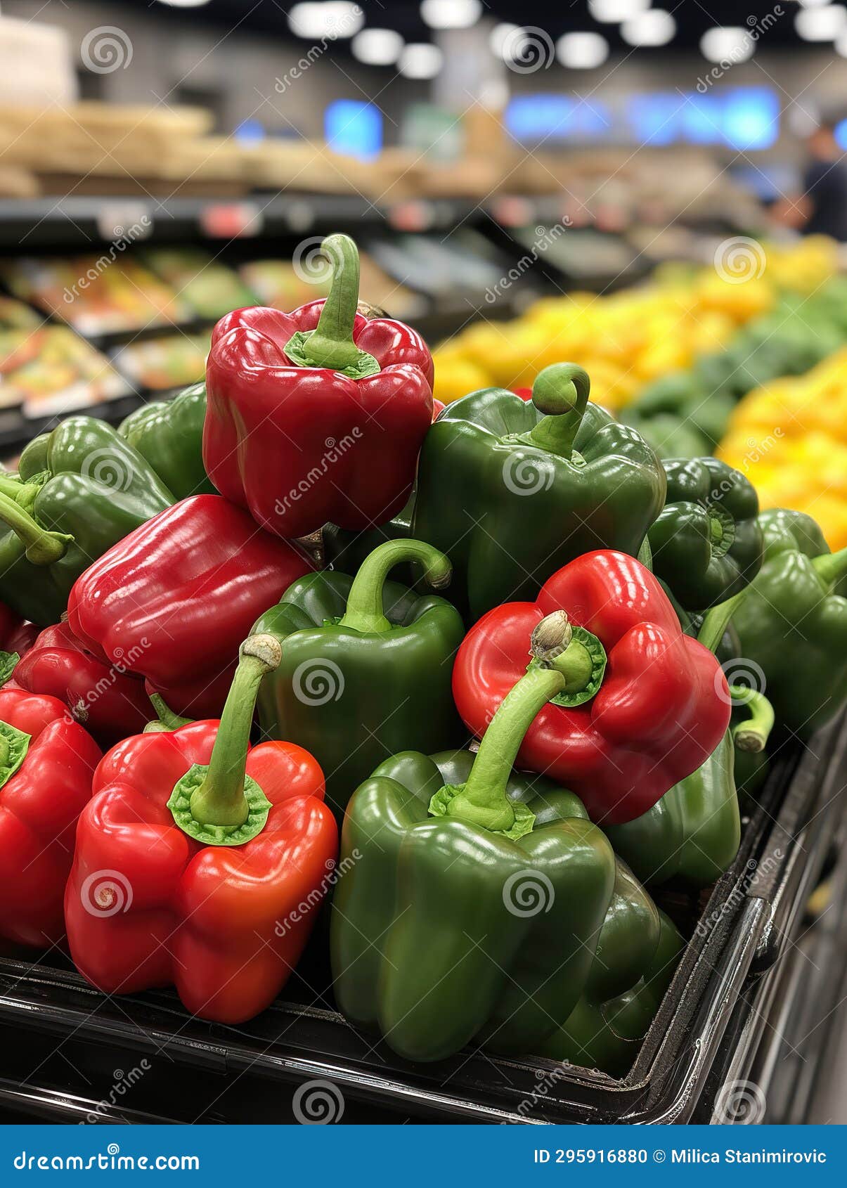 Vibrant Red and Green Peppers on Display Stock Illustration ...