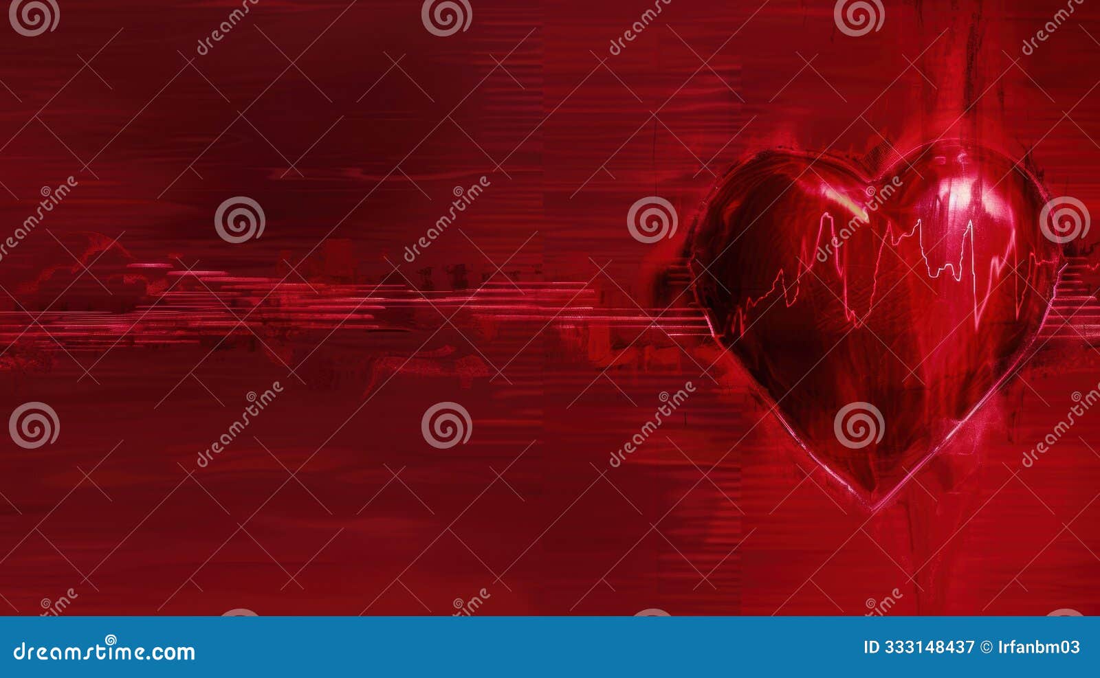 Vibrant Red Heartbeat. High-detailed Wallpaper with Plain Background ...