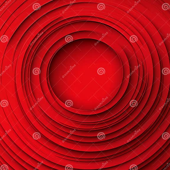 Red Circular Layers Create a Striking Pattern in a Minimalist Design ...