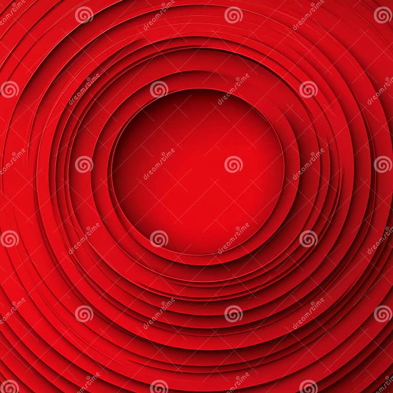 Red Circular Layers Create a Striking Pattern in a Minimalist Design ...