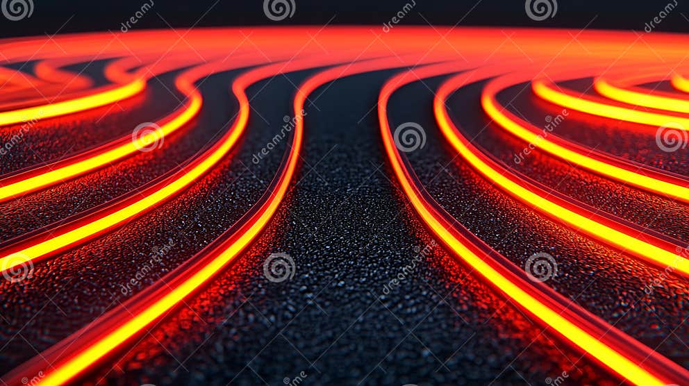 Vibrant Red Optic Cables on Dark Background Stock Illustration ...