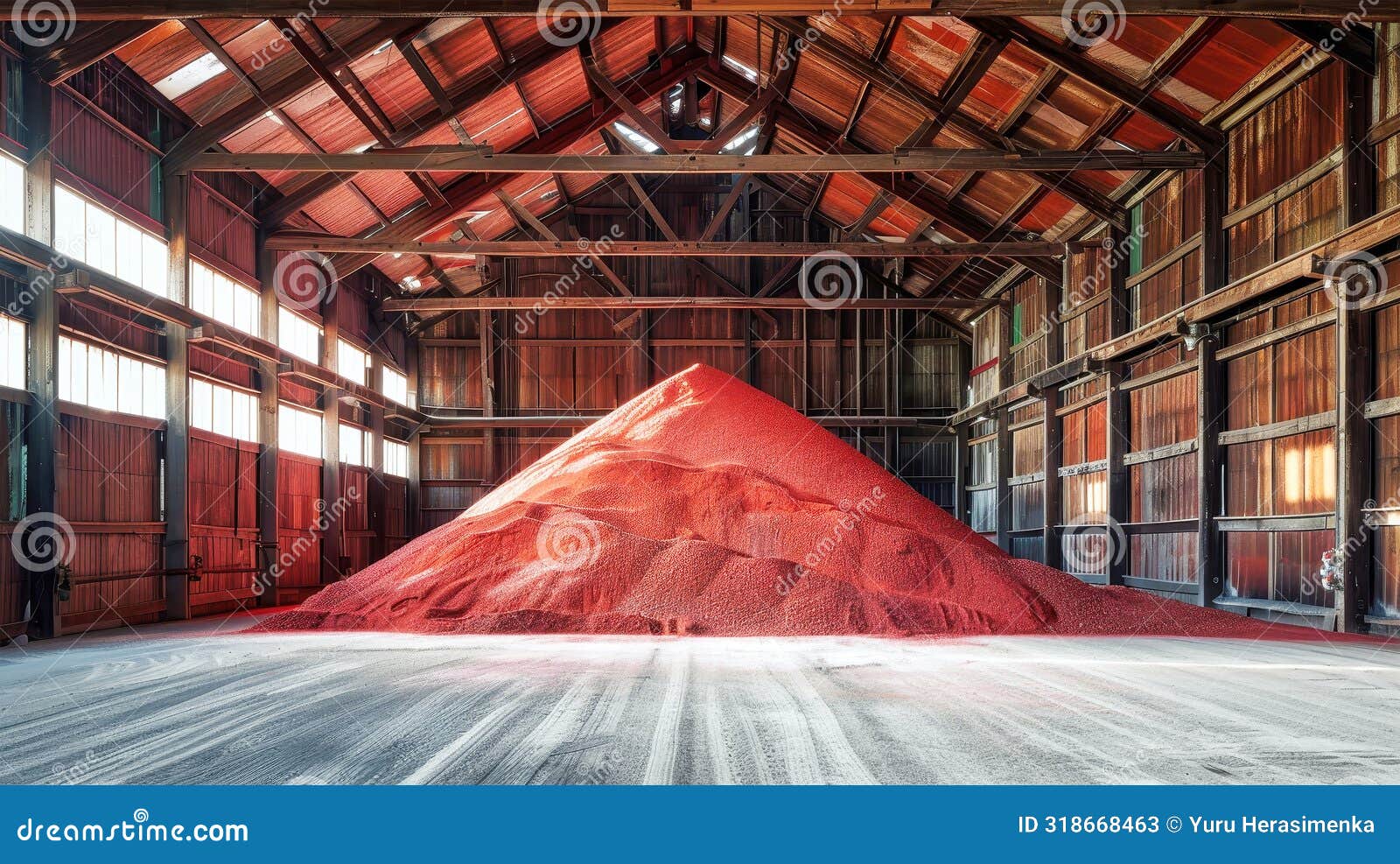A Vibrant Red Pile of Potash Fertilizer Sits Majestically in a Rustic ...