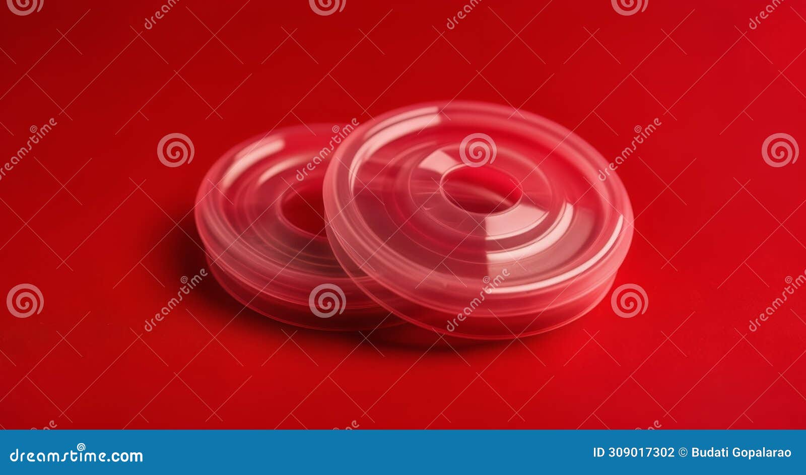 Vibrant Red Plastic Rings on a Red Background Stock Illustration ...