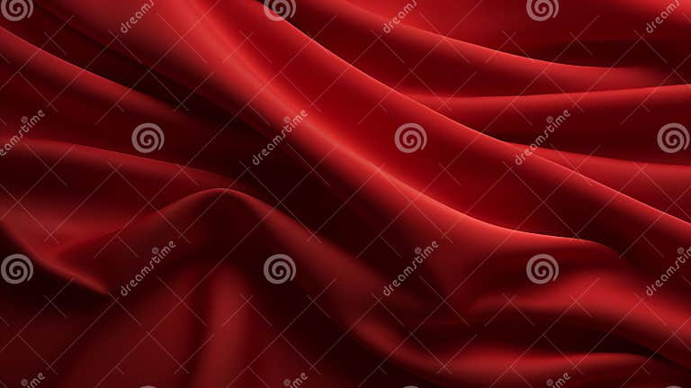 Vibrant Red Silk Fabric With Realistic Detailing Stock Illustration