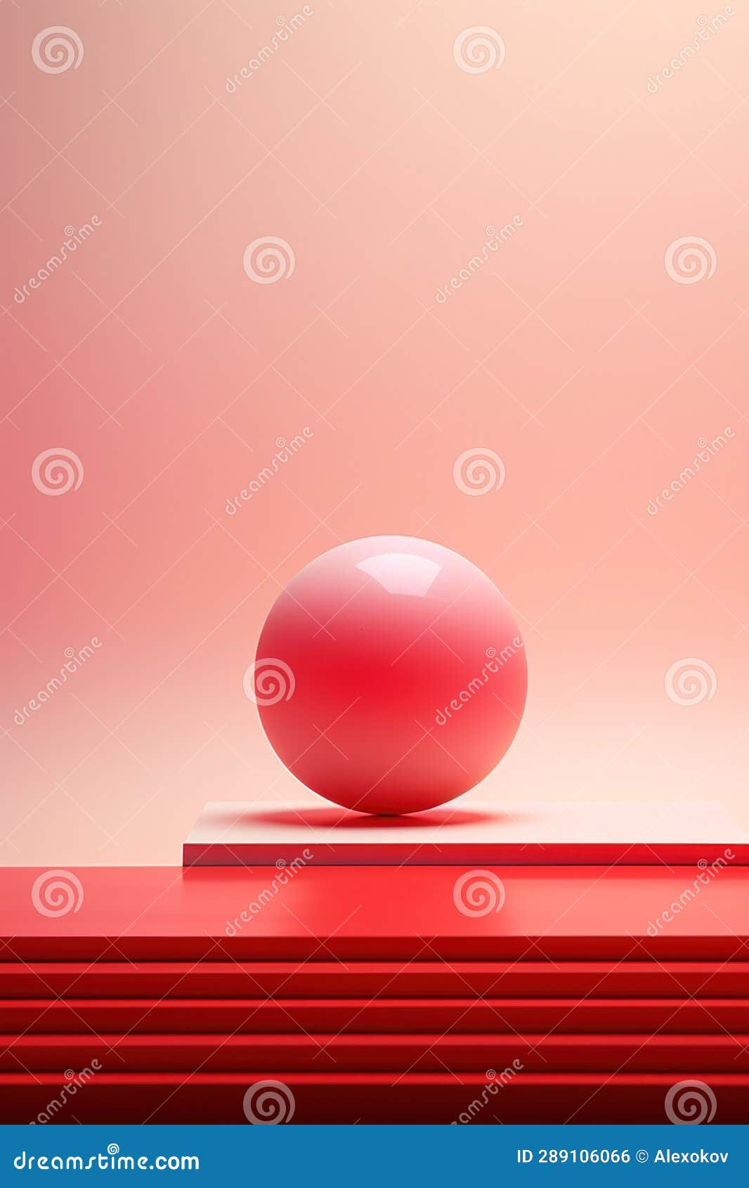 Vibrant Red Sphere on Light Color Background AI Generated Stock ...