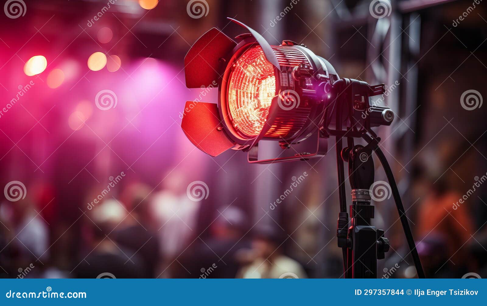 Vibrant Red Spot Light Shining on a Talented Performer on Stage in a ...