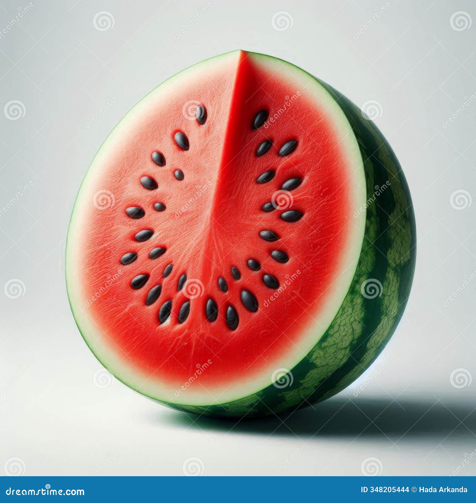 Vibrant Red Watermelon Slice on White Backdrop Ok Stock Illustration ...