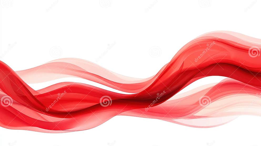 Vibrant Red Wave Lines Create a Dynamic Abstract Design on a Crisp ...