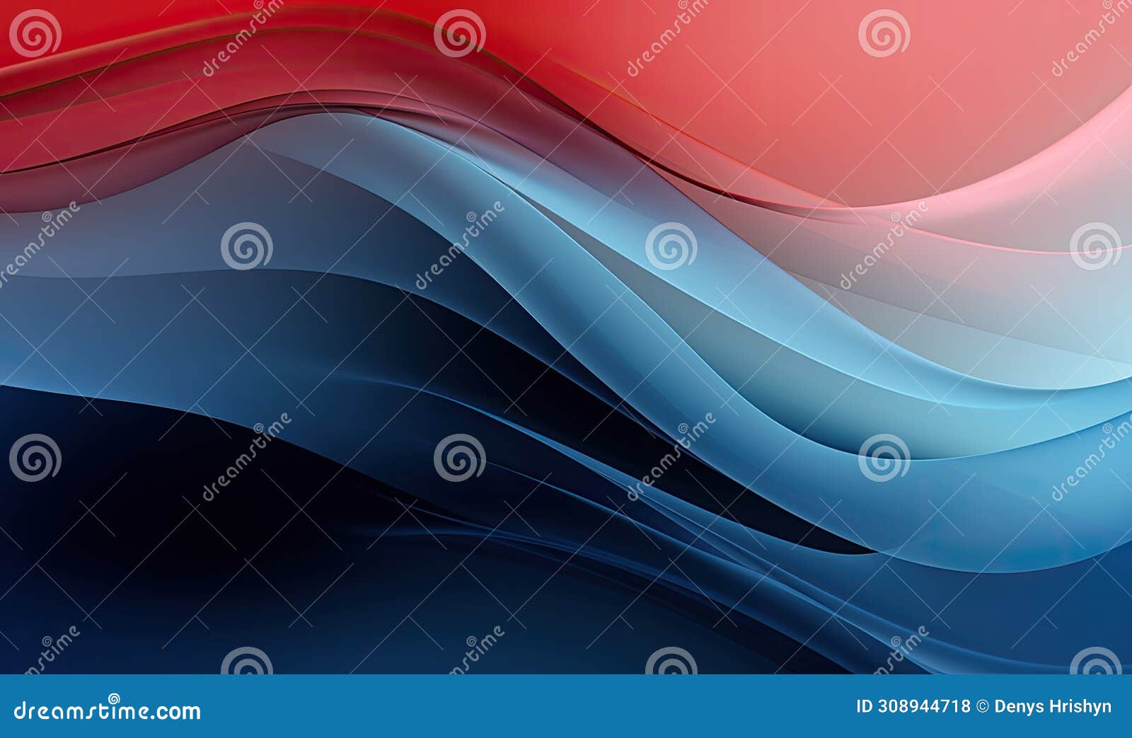 Vibrant Red, White, and Blue Wavy Lines Background Stock Illustration ...