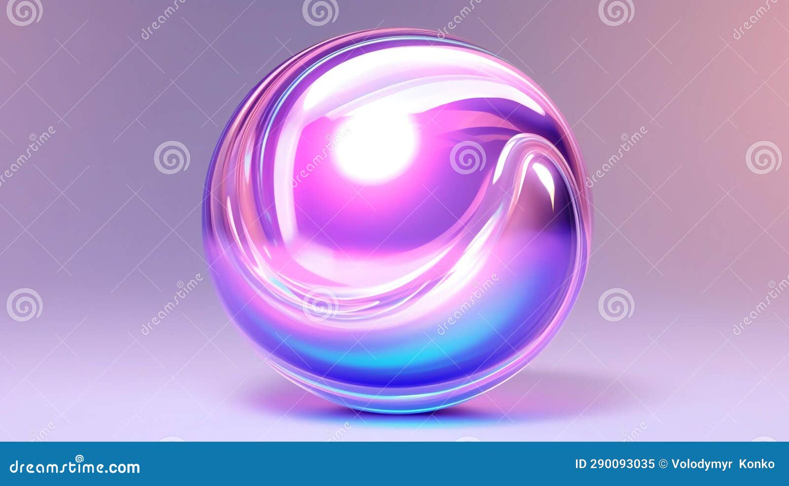 A Vibrant and Reflective Purple and Blue Sphere. Generative Ai Stock ...