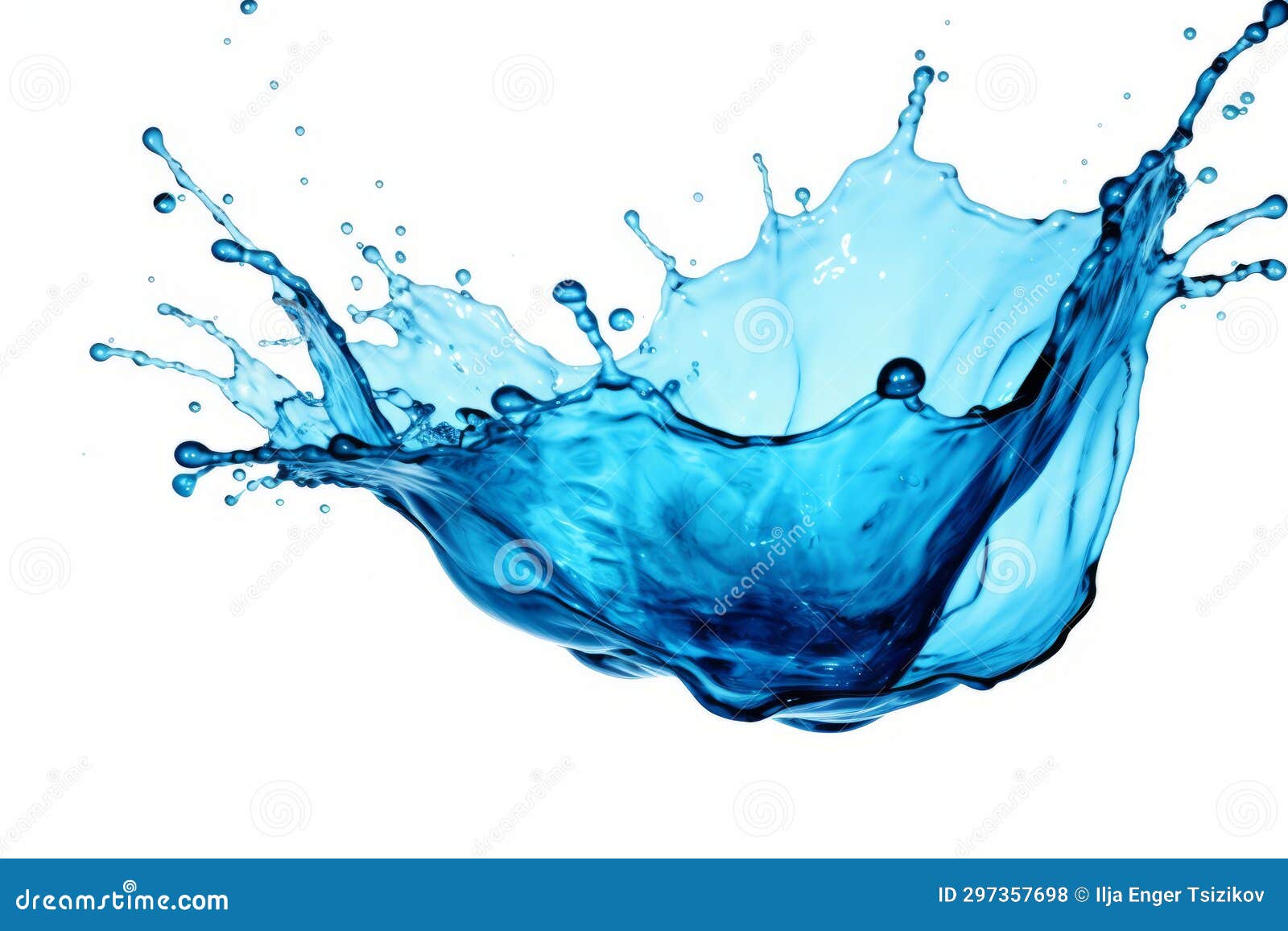 Vibrant and Refreshing Stunning Splash of Pure Blue Water Isolated on ...