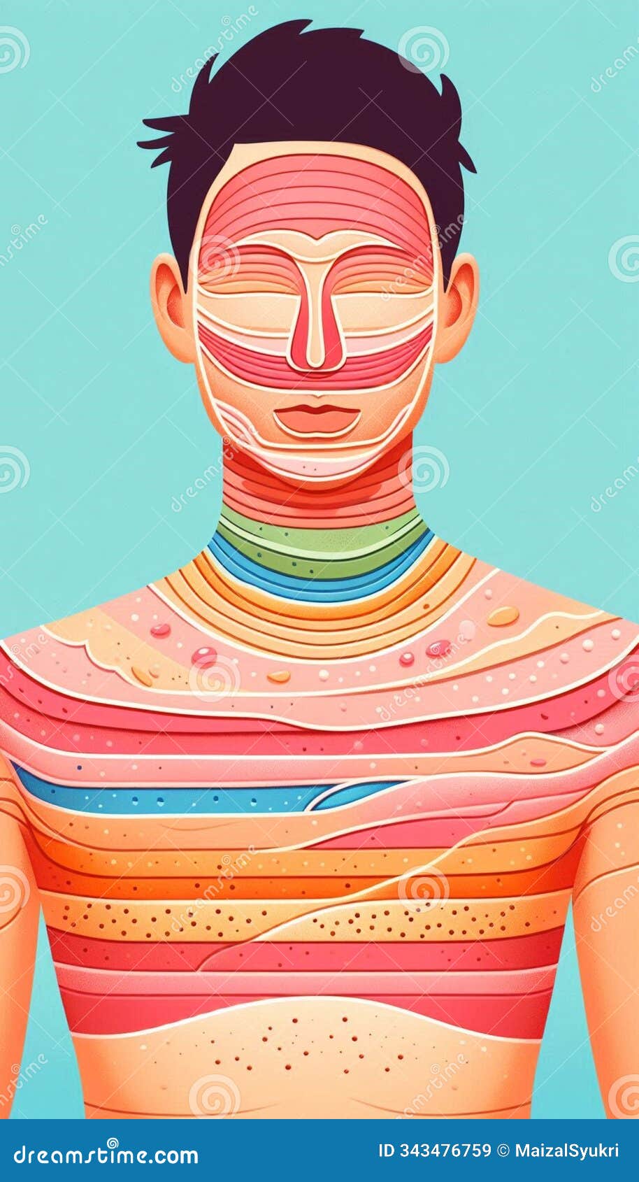 The Skin: Layers of Human Anatomy in Minimalist Design Stock ...