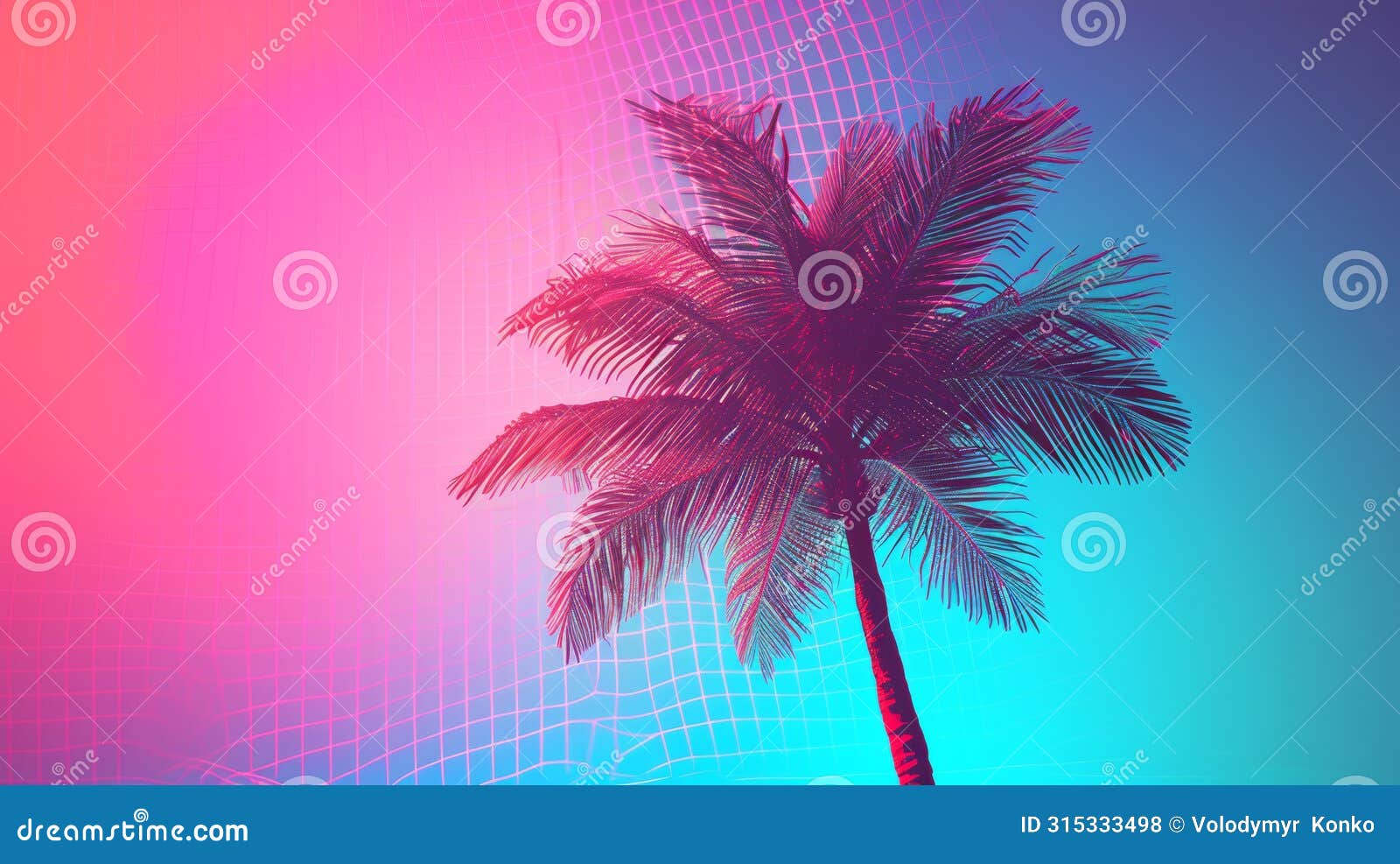 Vibrant Retro-Futuristic Synthwave Landscape At Sunset Stock ...