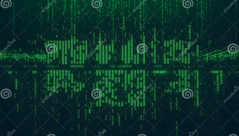 Neon Green Matrix Code Texture Background Stock Illustration ...