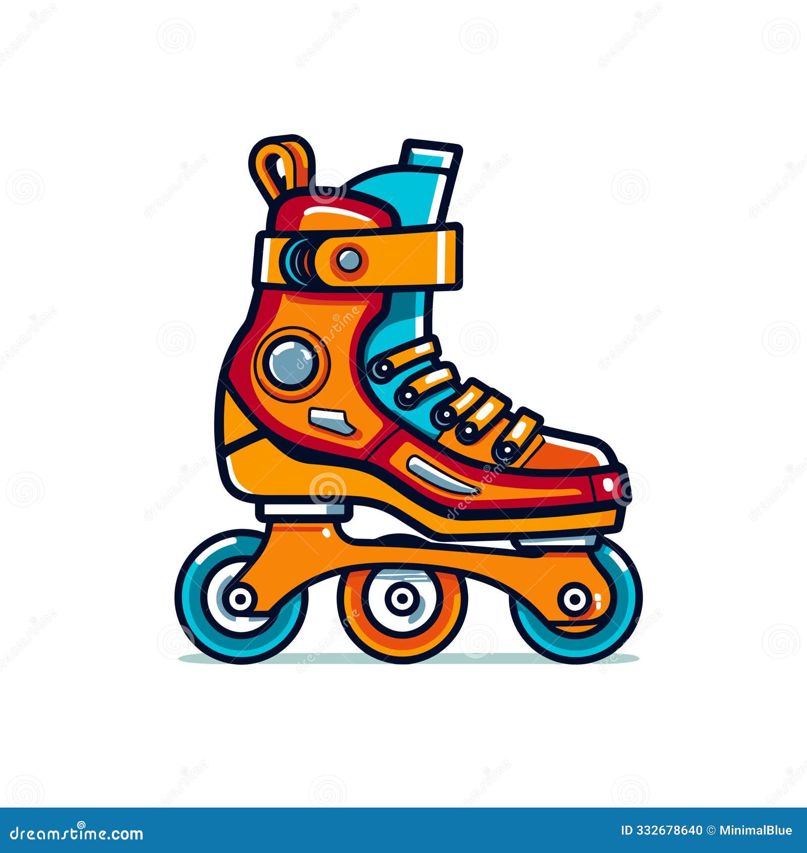 Vibrant Roller Skate Cartoon Illustration Stock Illustration ...
