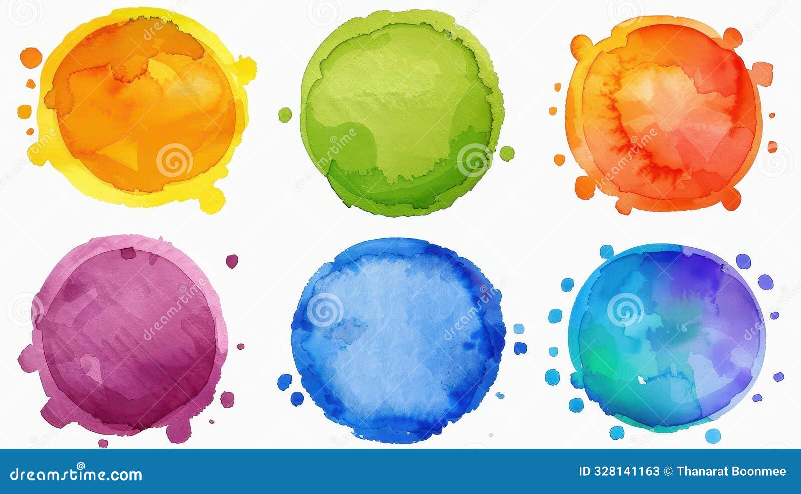 Vibrant Round Banners with Abstract Rainbow Elements. Colorful ...