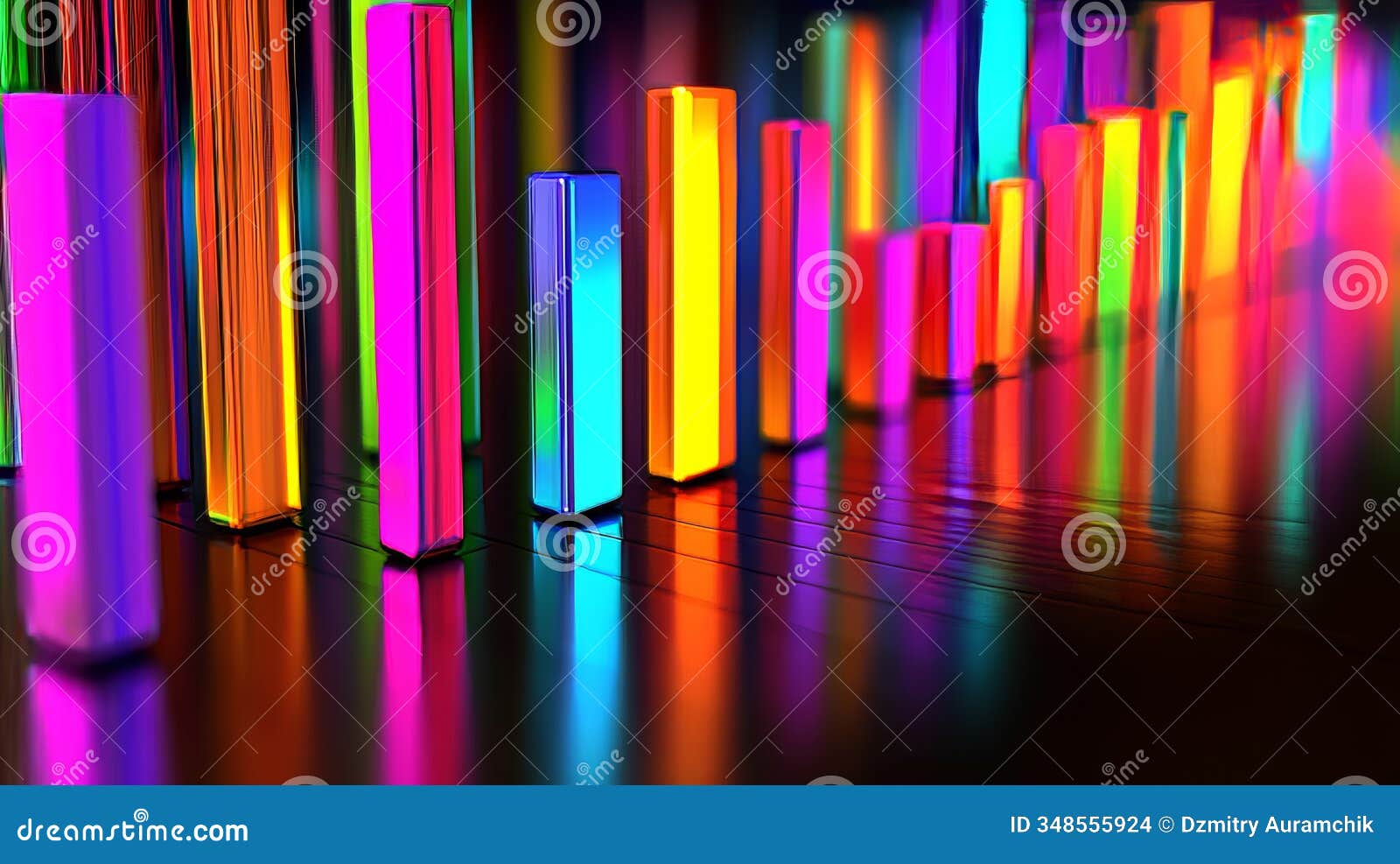 A Vibrant Row of Blocks, Arranged To Mimic a Graph or Chart ...