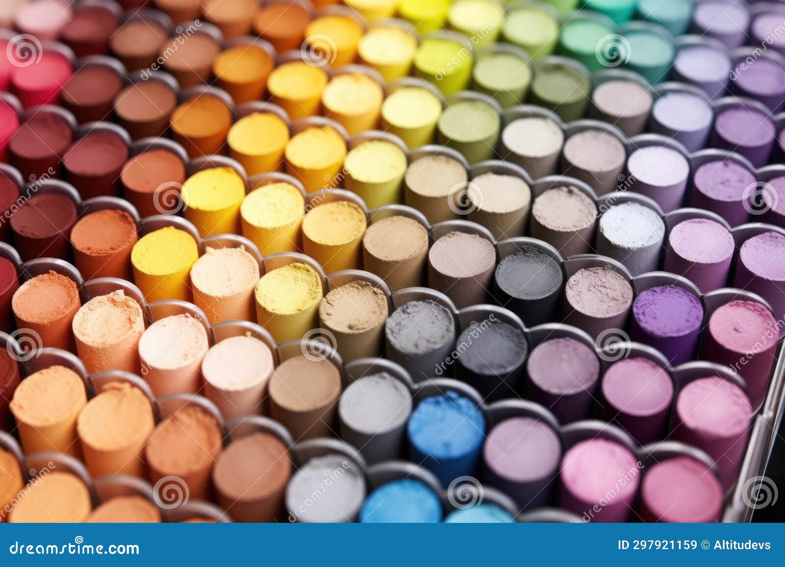 Vibrant Rows of Assorted Makeup Colors in Production Tubes Stock Image ...