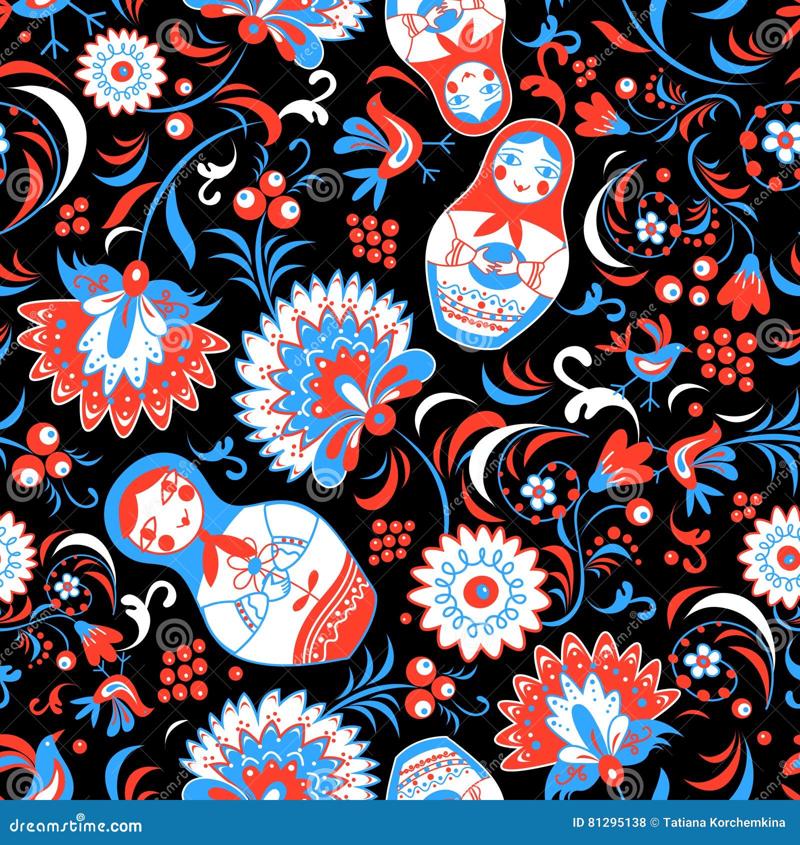 Vibrant Russian ornaments stock vector. Illustration of decorative ...