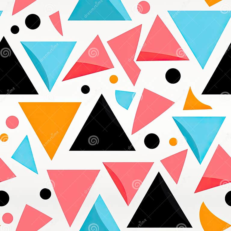 Vibrant 80 S Triangle Pattern Wallpaper with Playful Shapes (tiled ...