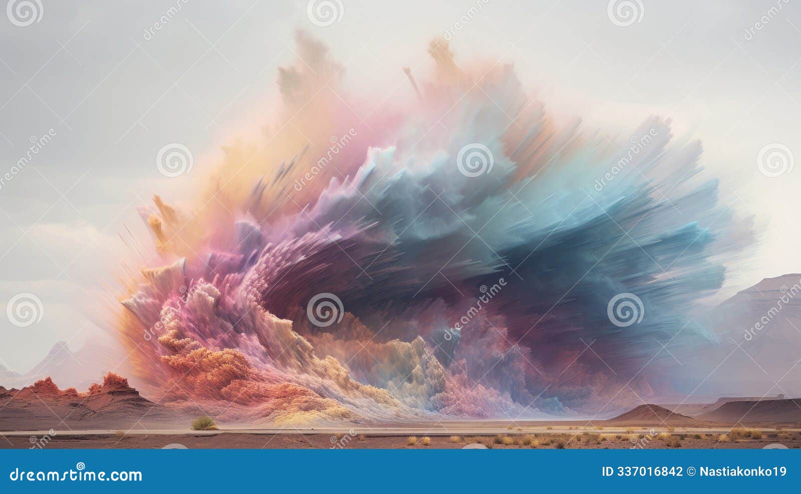 A Vibrant Sand Explosion in the Desert Landscape Stock Photo - Image of ...
