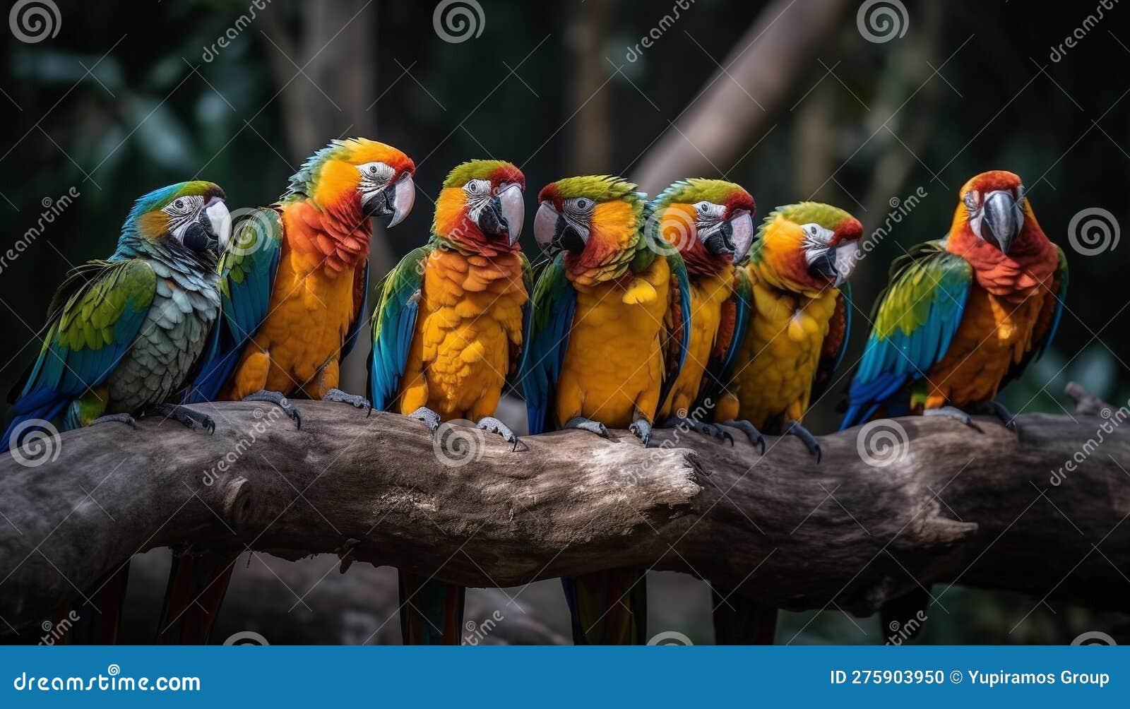 Vibrant Scarlet Macaw Perching on Tropical Branch Generated by AI Stock ...