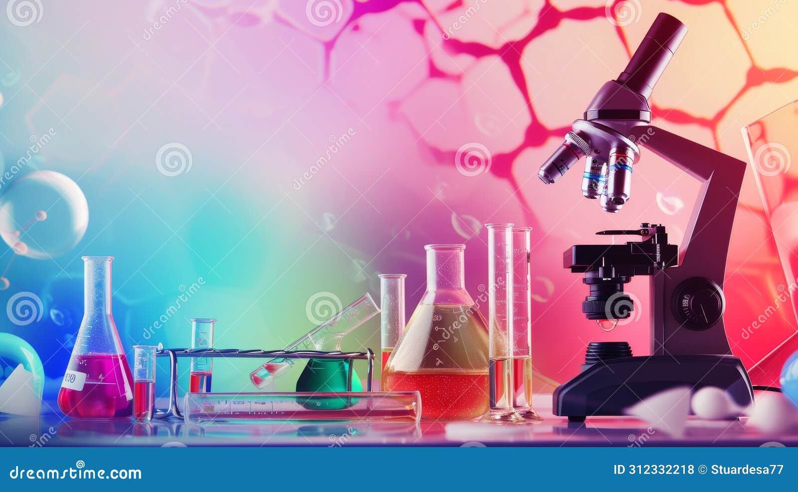 Vibrant Science Research Setup Stock Photo - Image of science, beakers ...