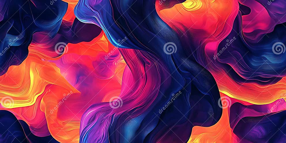 Vibrant Seamless Abstract Pattern with Swirls in Multiple Colors and ...