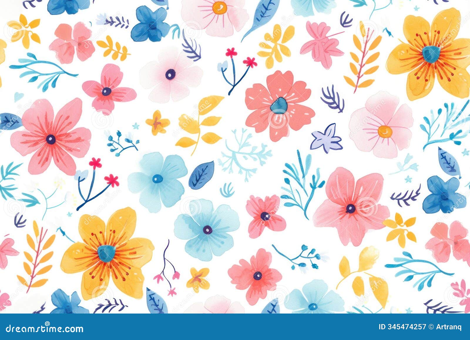 Seamless Pastel Flower Pattern Stock Image - Image of style, flowers ...