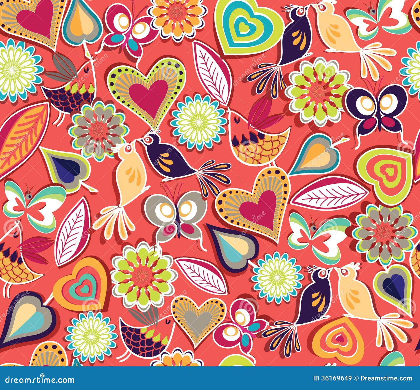 Vibrant Seamless Pattern stock vector. Illustration of green - 36169649
