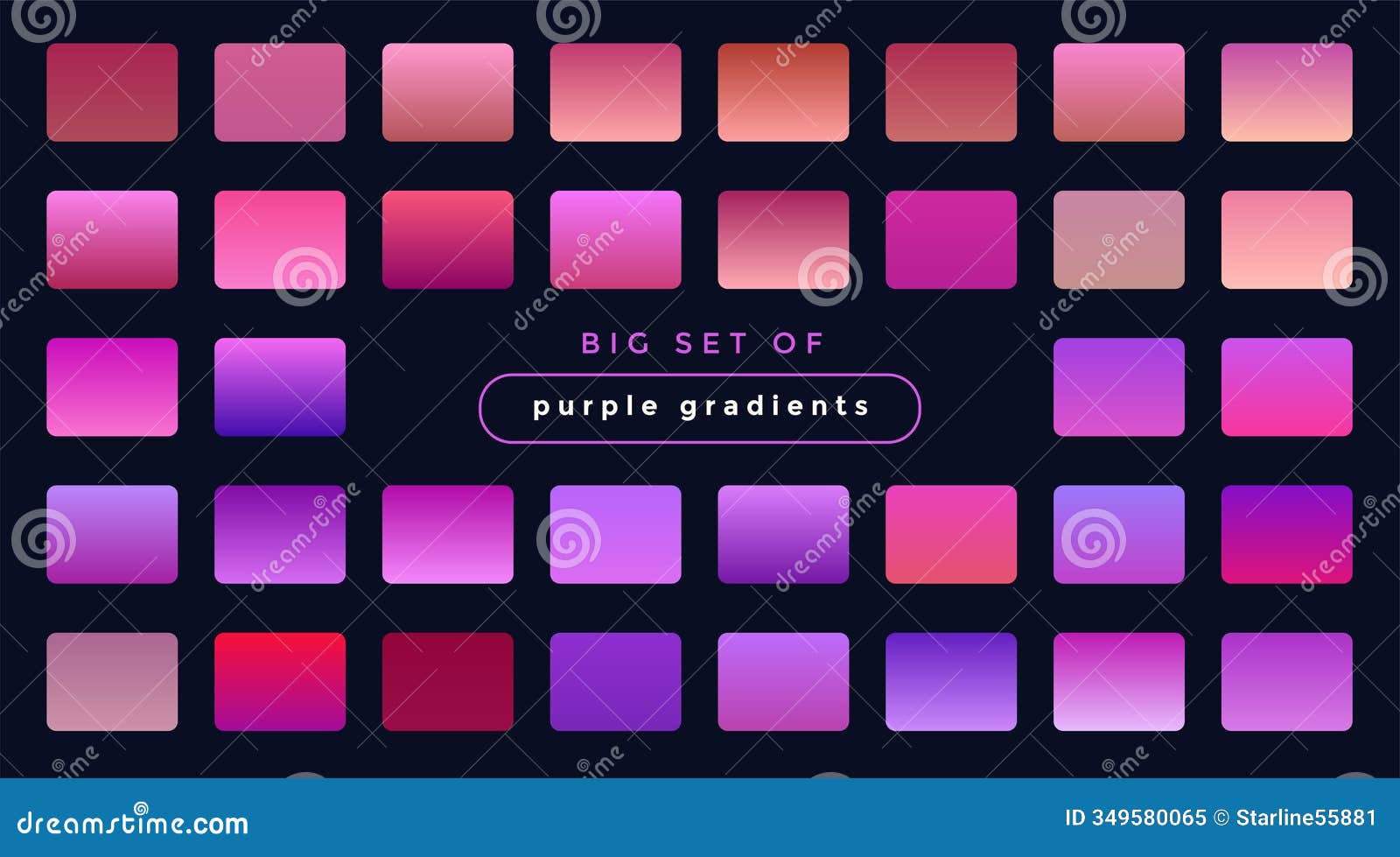 Vibrant Set of Purple and Pink Gradients Stock Vector - Illustration of gradients, theme: 349580065