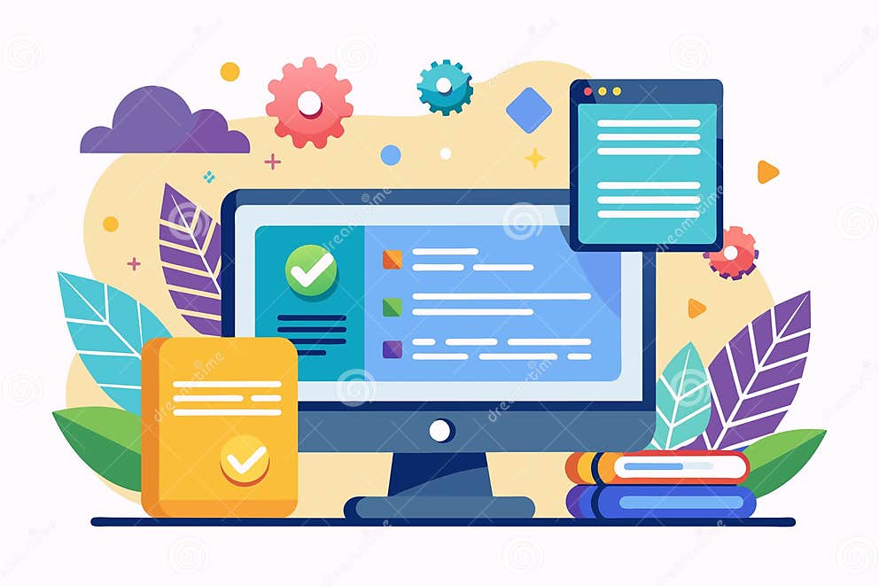 A Vibrant Setup Showing a Computer Screen with Coding Scripts, Colorful ...