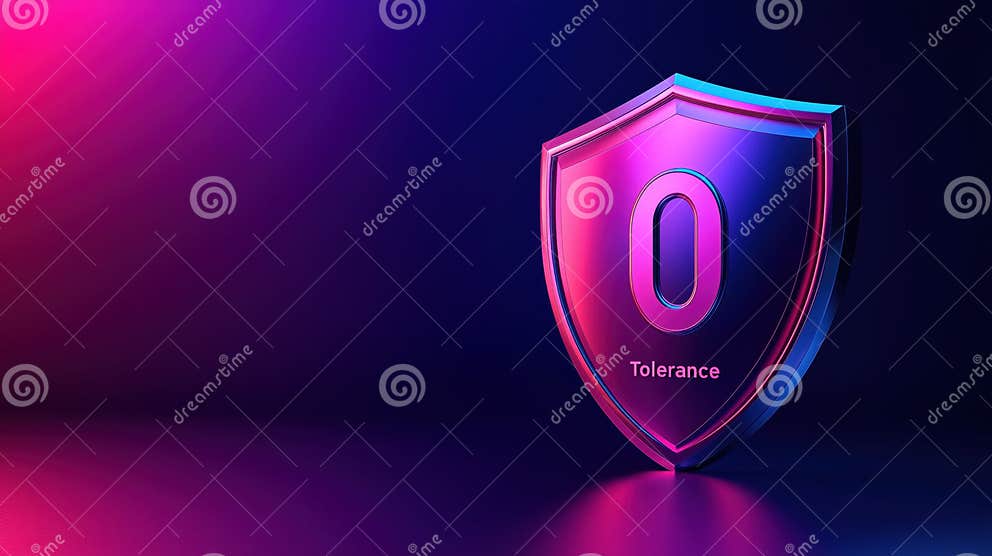 Vibrant Shield Symbolizing Zero Tolerance, Showcasing Modern Design ...