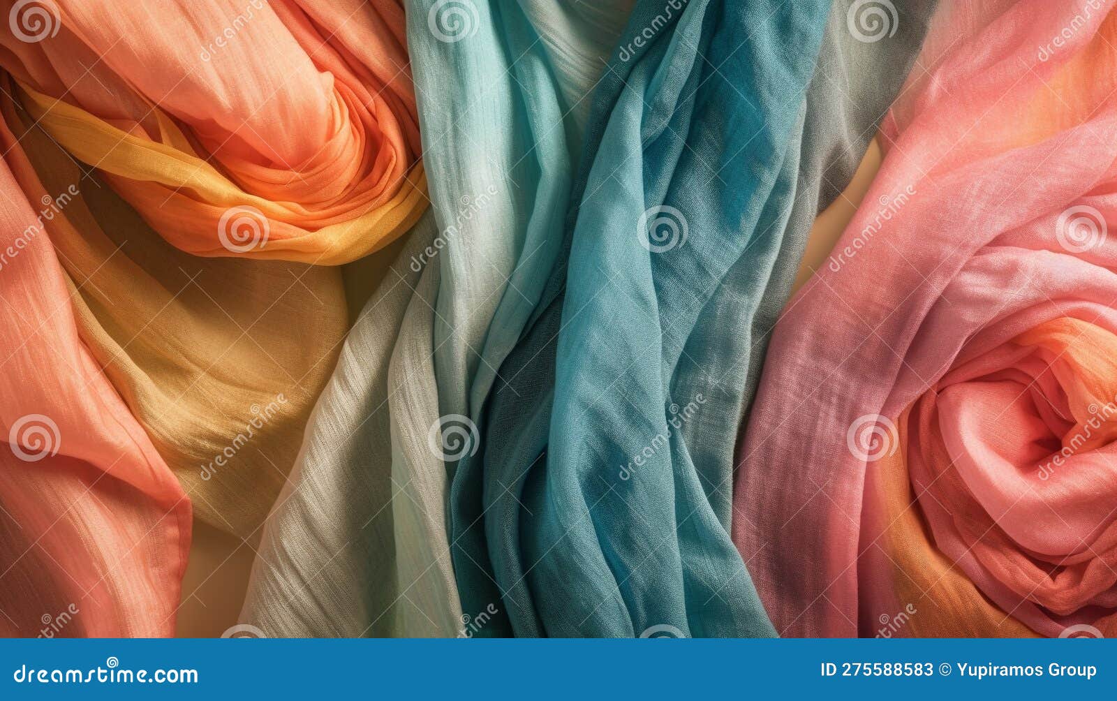 Vibrant Silk Garment with Abstract Wave Pattern Generated by AI Stock ...