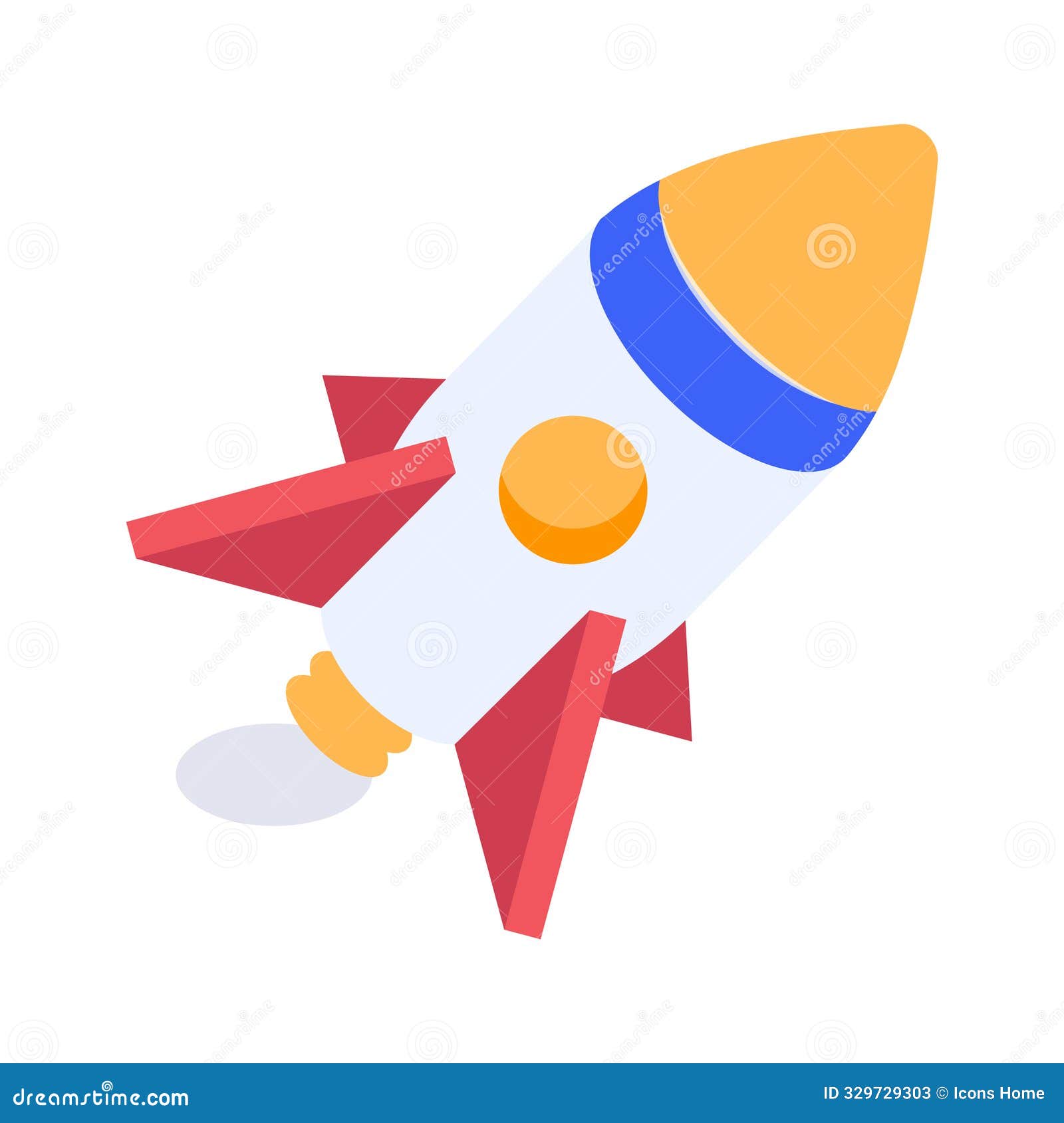 A Vibrant and Simple Rocket Icon, Perfect for Tech and Space Themed ...