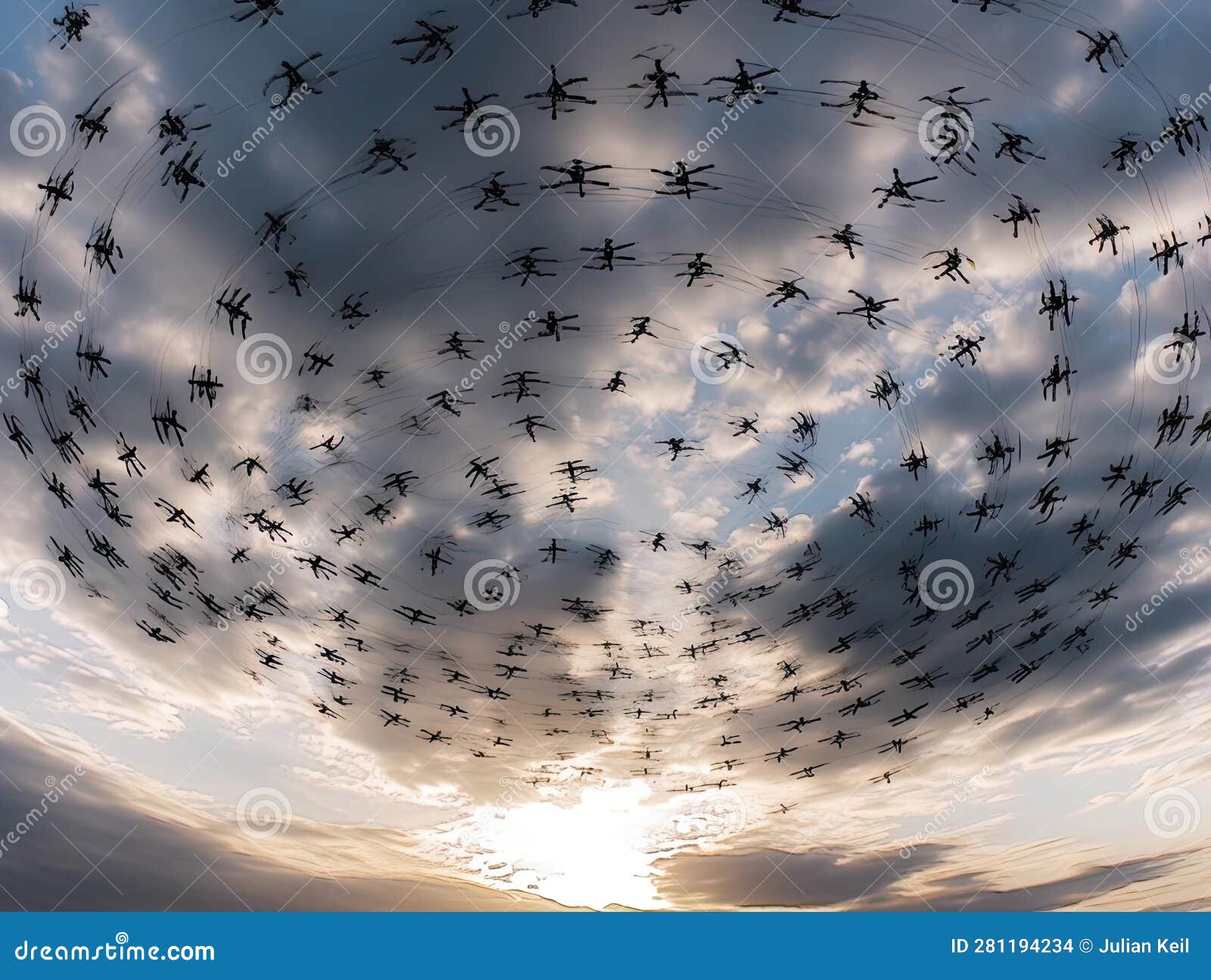 Drone Swarm Acrobatics With Ai Coordination Stock Illustration