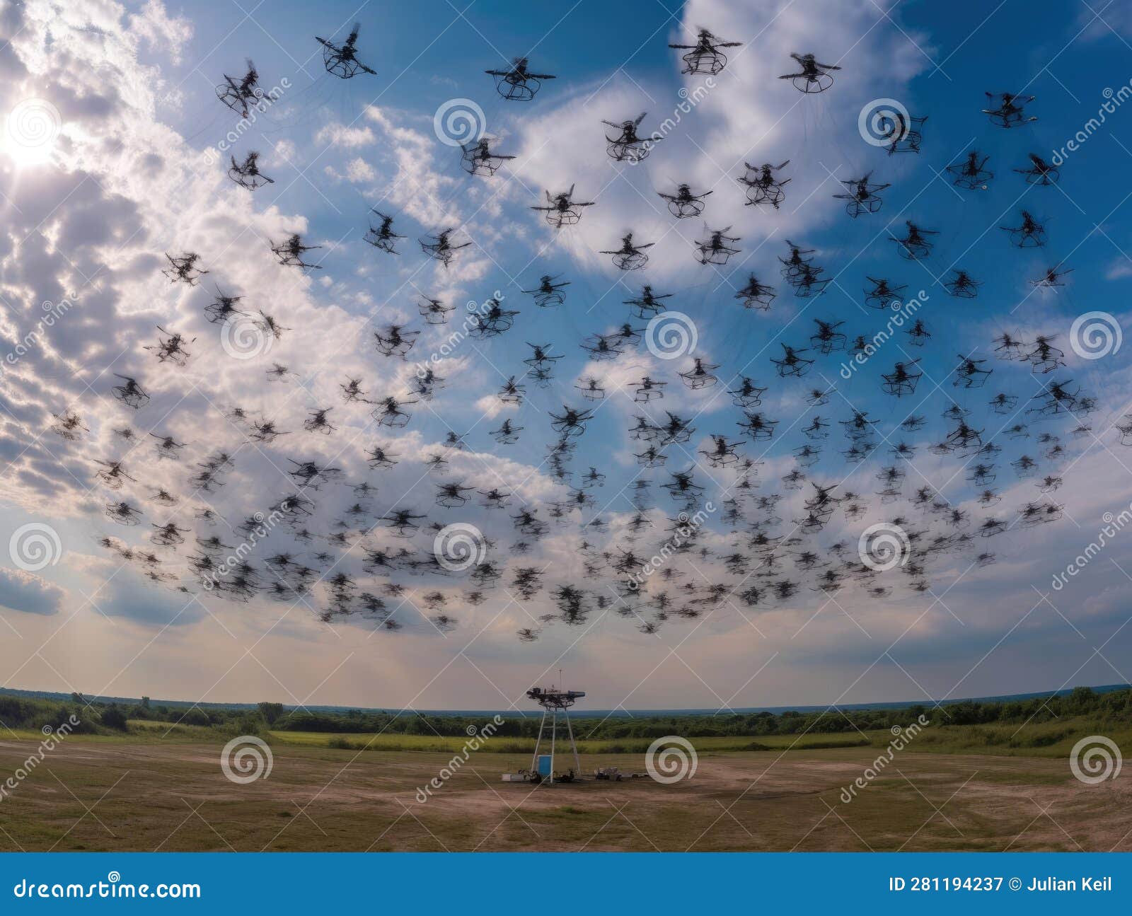 Drone Swarm Acrobatics with AI Coordination Stock Illustration ...