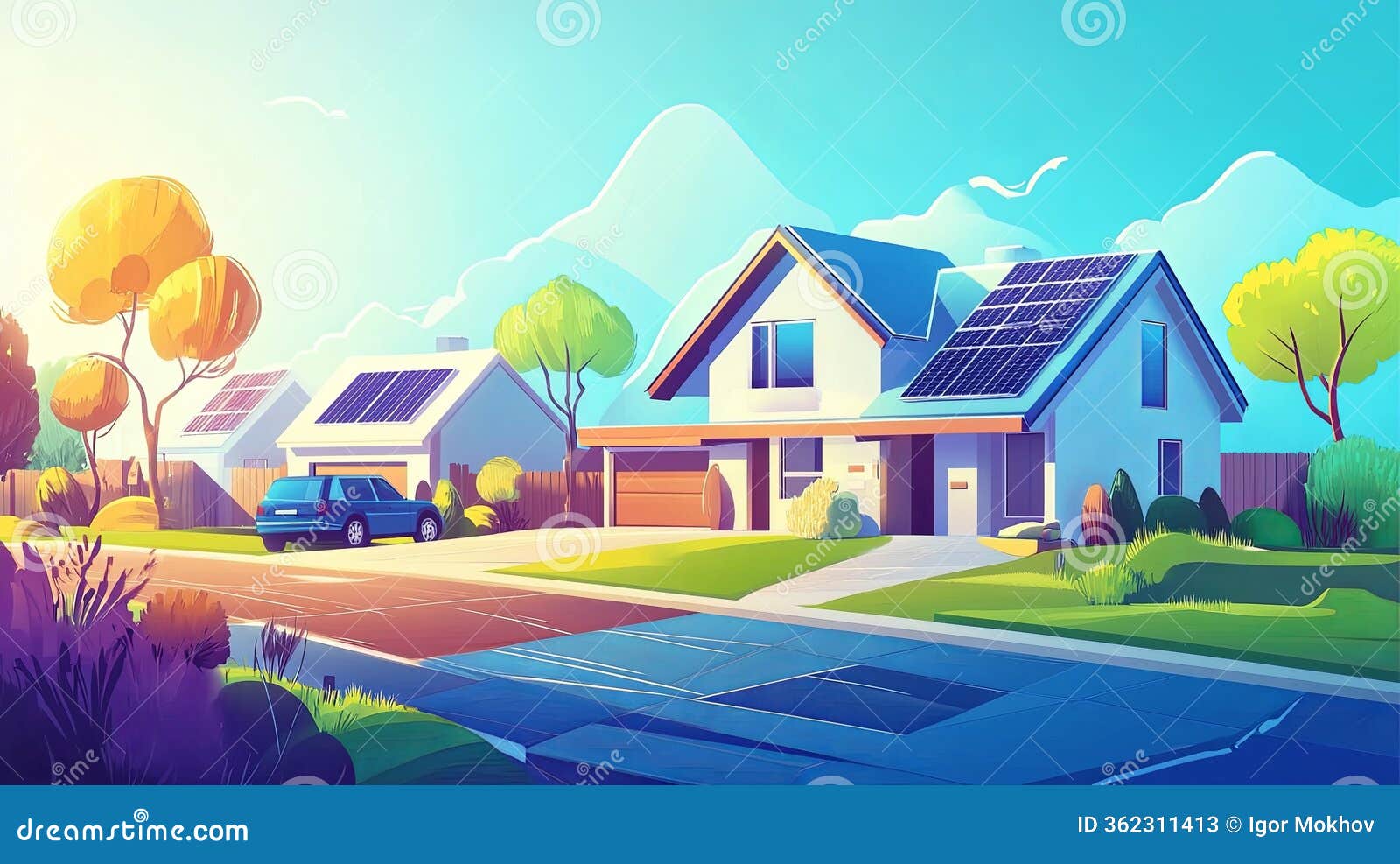 A Vibrant Solar Panel Installation Ad Showing Clean, Renewable Energy ...