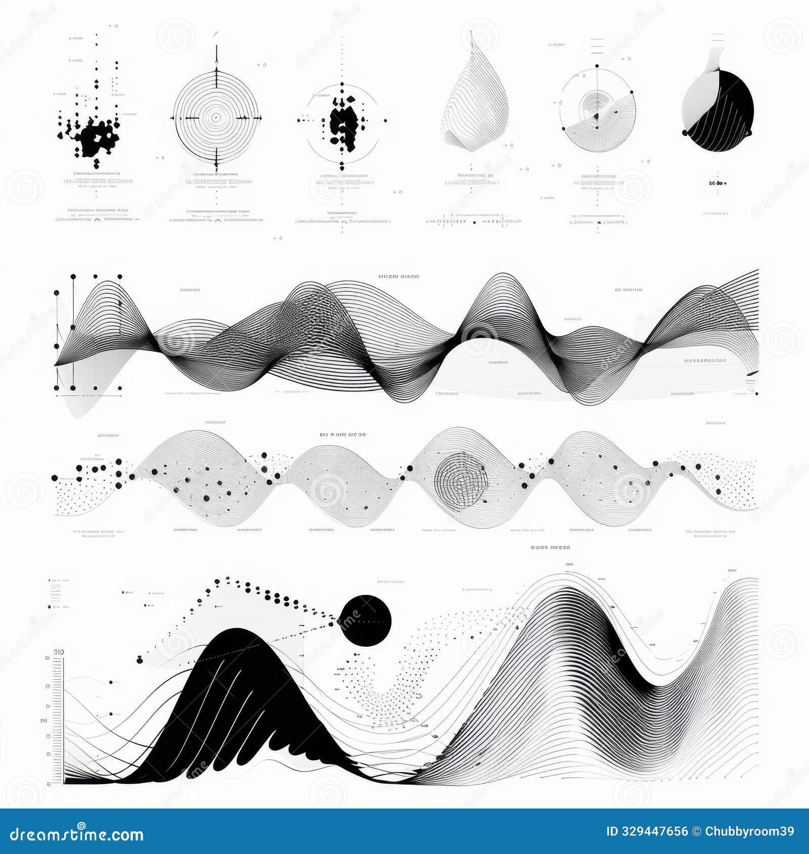 Vibrant Sound Wave Elements on White Background. Abstract and Modern ...