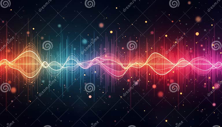 Vibrant Sound Wave Pattern. Dynamic Flow of Colorful Lines, Frequencies. Perfect Tech Visual for ...