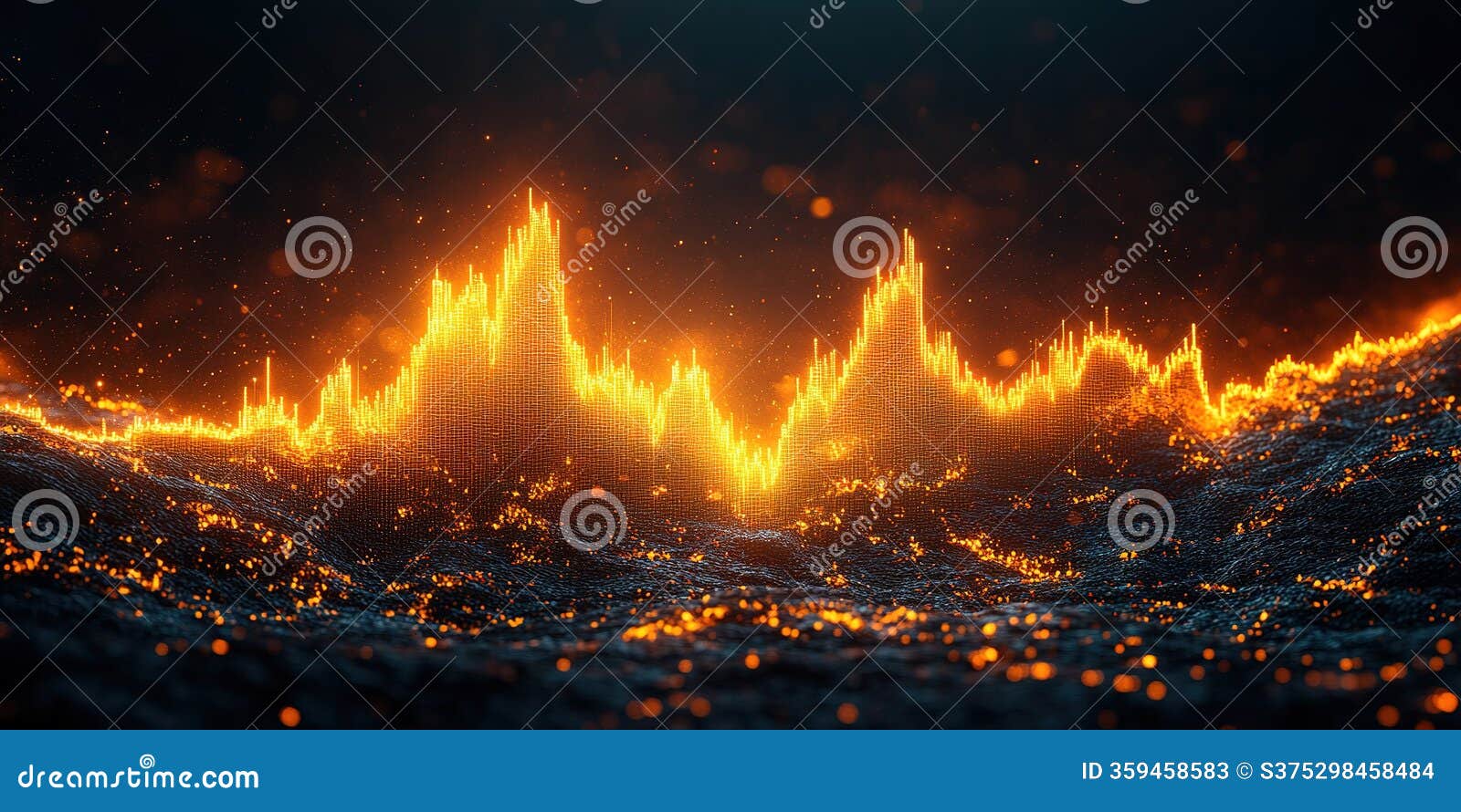 Vibrant Sound Wave Visualization in an Electrifying Orange and Black ...