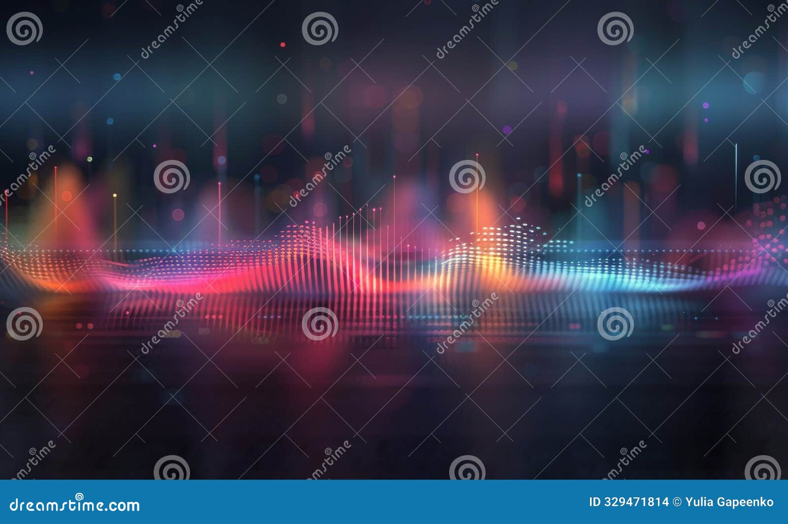 Vibrant Sound Waves Visualized in Dynamic Colors and Lights at Night ...
