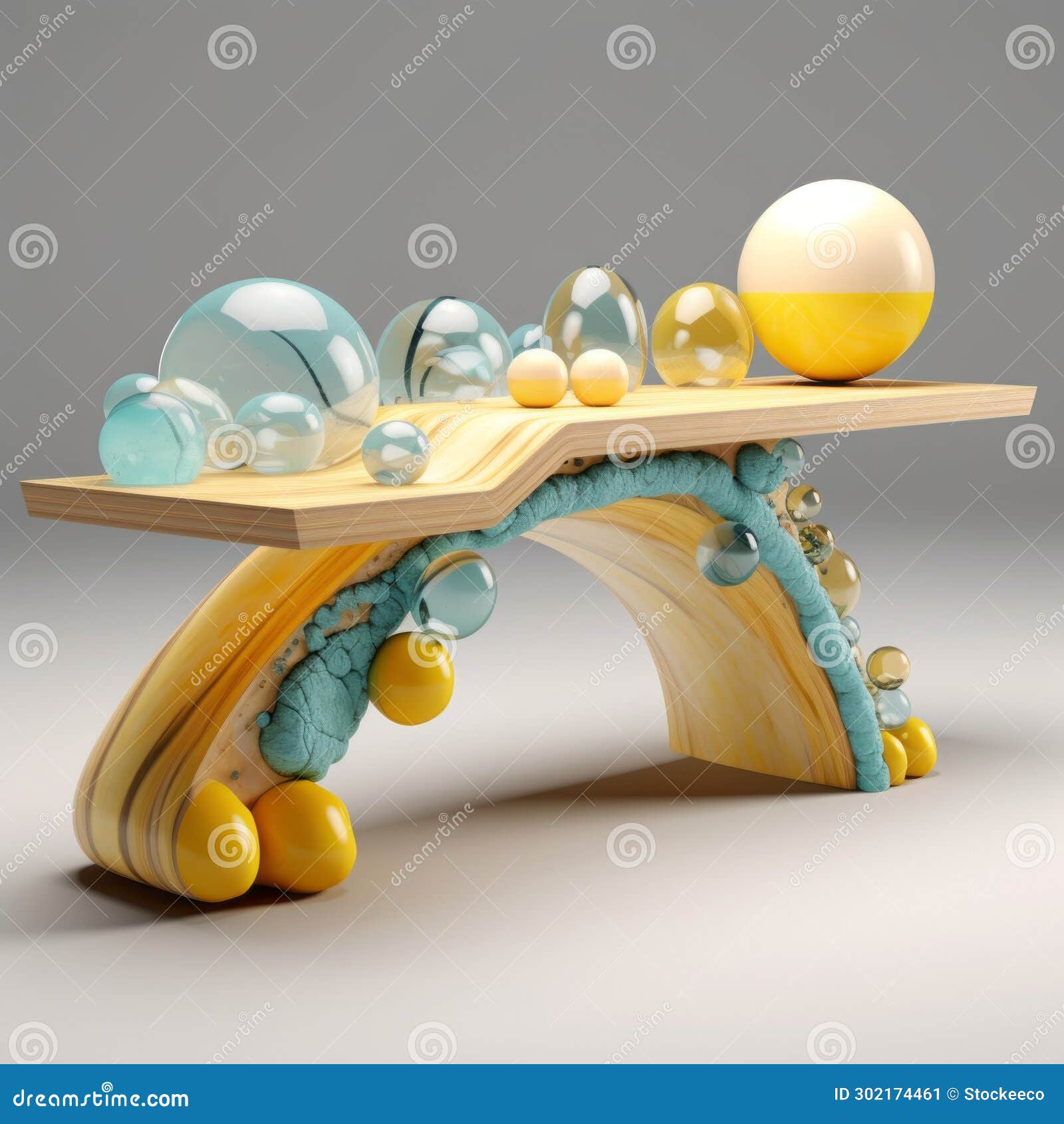 Vibrant Spherical Bench with Fluid Color Combinations and Organic ...