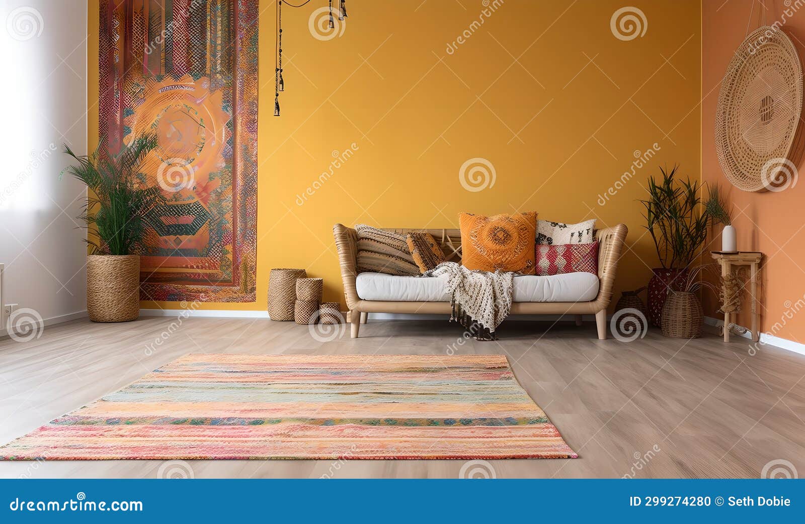 Vibrant Spice: a Touch of Exotic Interior Design Stock Illustration ...