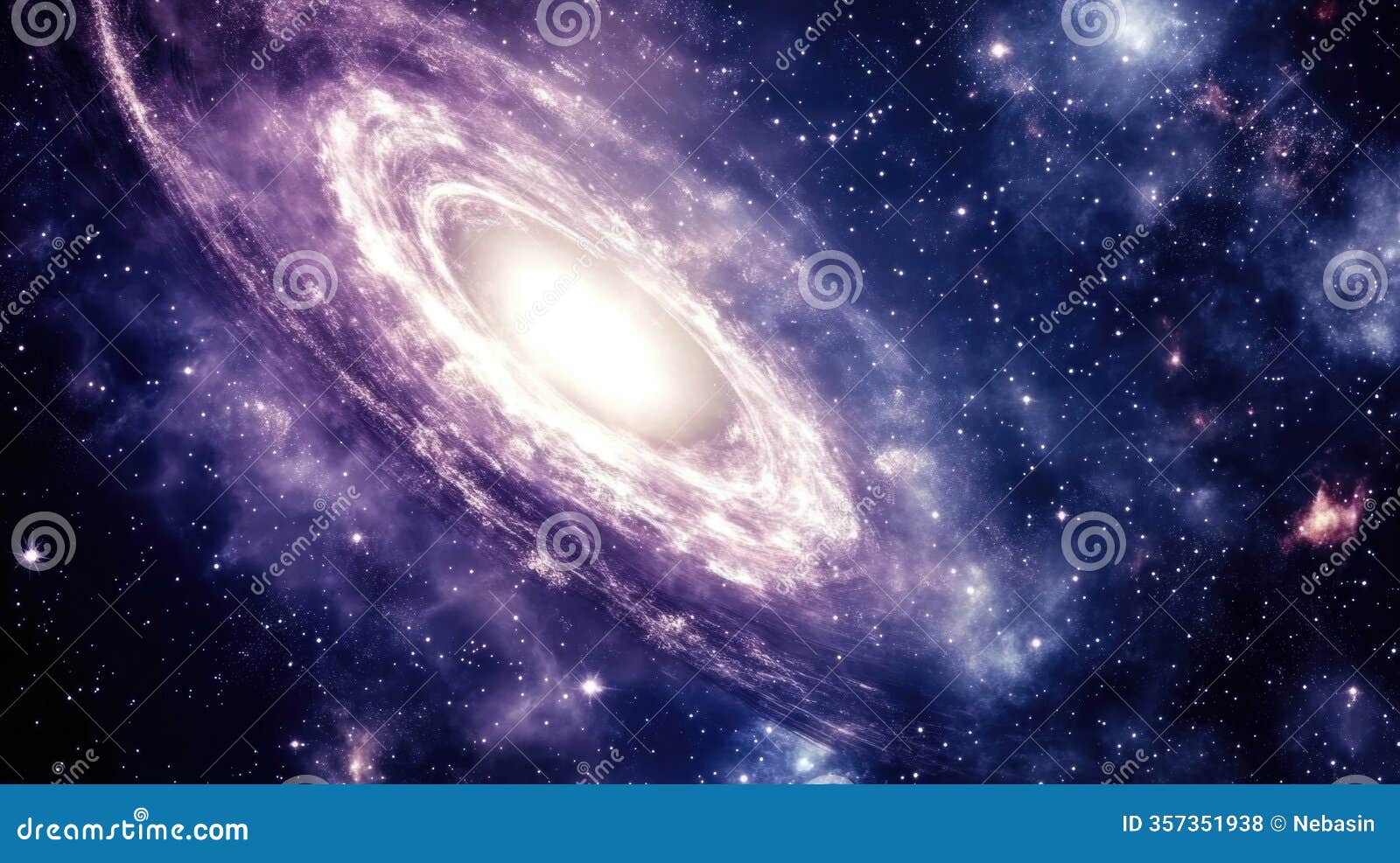 Vibrant Spiral Galaxy in Deep Space with Bright Core and Starry Nebulae ...