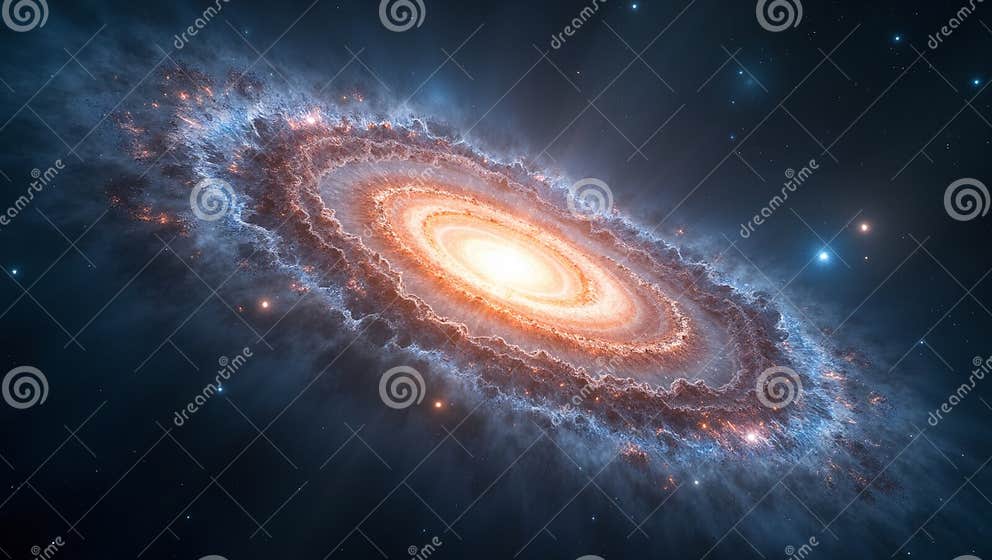 Vibrant Spiral Galaxy with Luminous Arms and Nebula Clouds in Cosmic ...