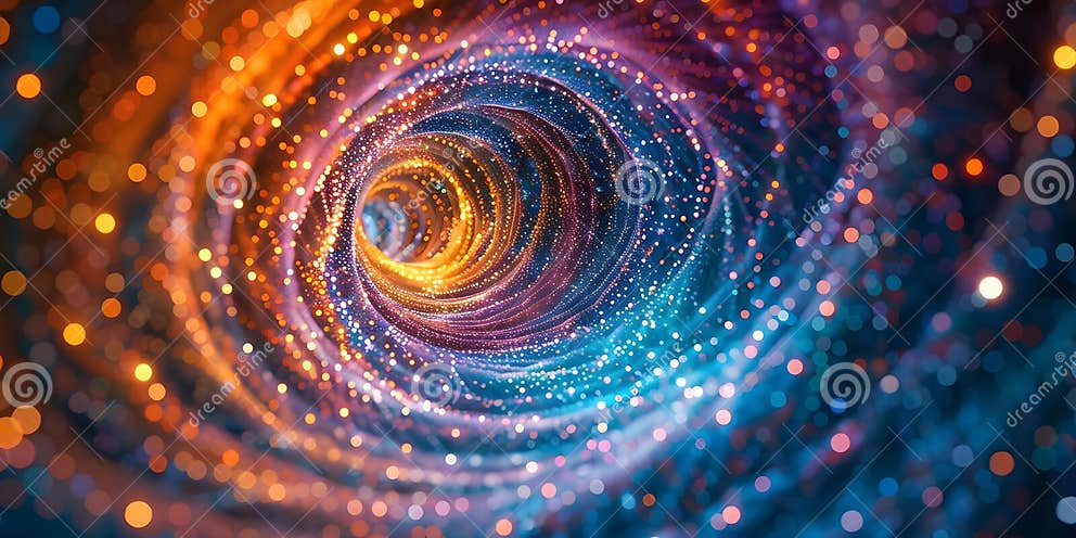 Vibrant Spiral Pattern of Connected Dots Symbolic Network of ...